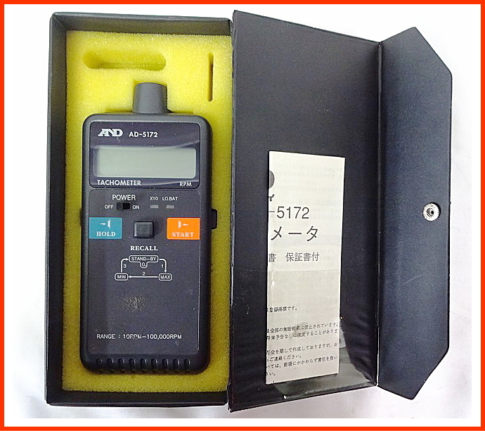 Kふふ7387 AND タコメーター AD-5172 電子計測機器 モーター/ファン/ギア/ポンプ 回転測定 10 100000 カウンター ...