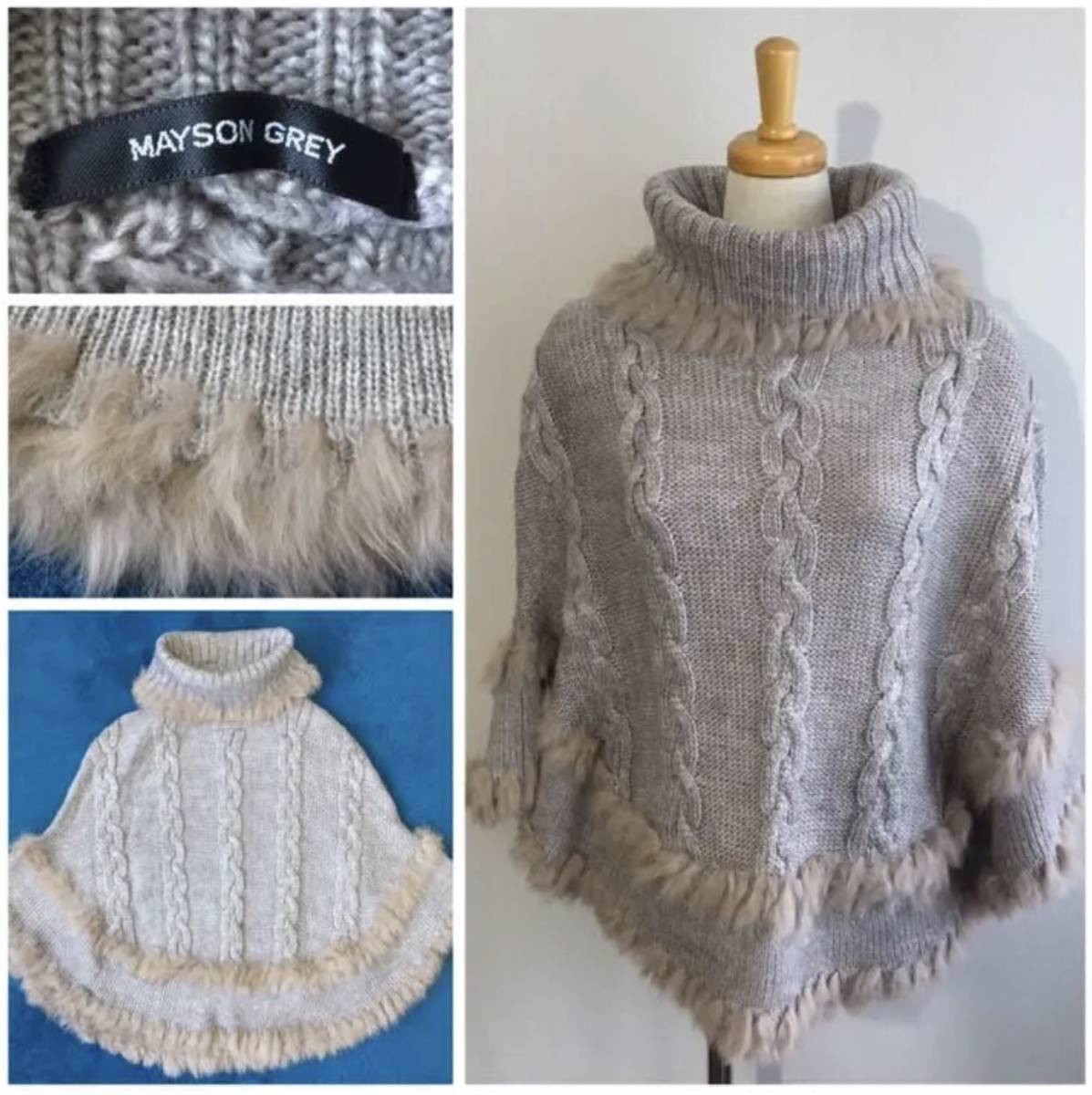 MAYSON GREY メイソングレイ ニットポンチョsize2(メイソングレイ)｜売買されたオークション情報、yahooの商品情報をアーカイブ公開 - オークファン（aucfan.com）