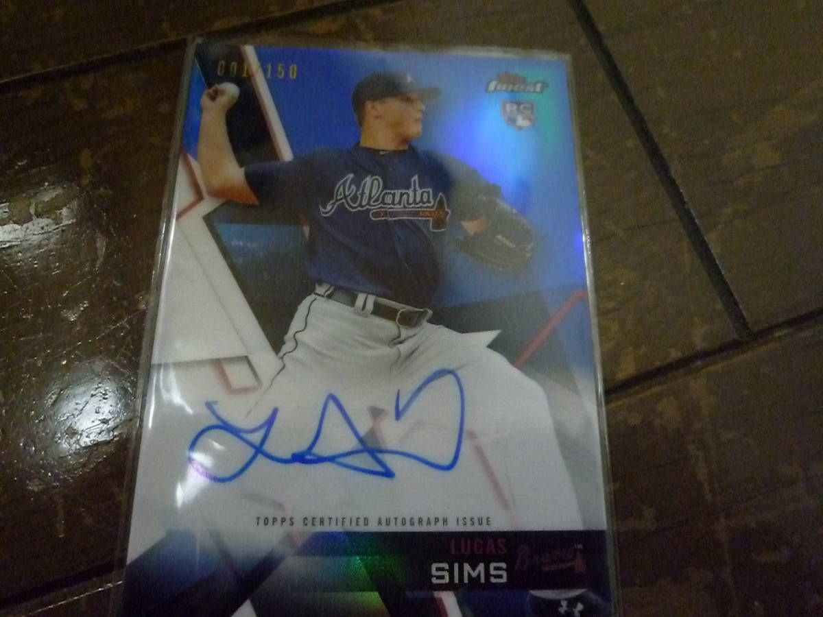 Lucas Sims 2018 Topps Finest Rookie autograph card ルーカス シムズ ルーキー 直書き ...