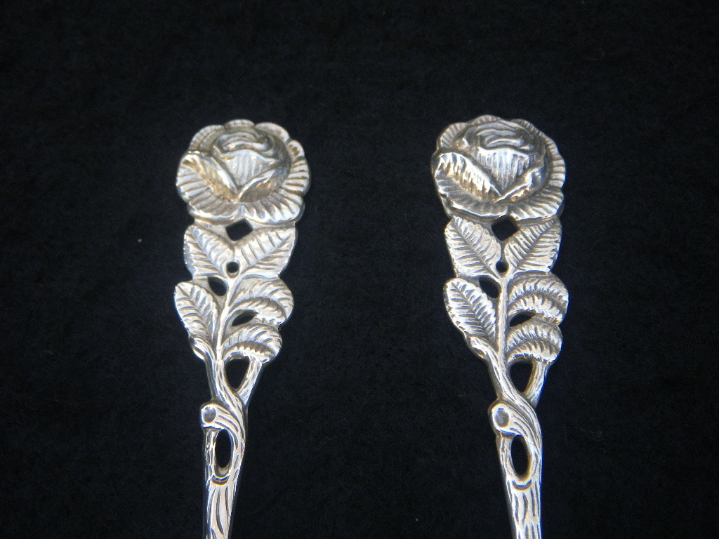 GERMANY antique ANTIKO 800 SILVER Hildeshiemer ROSE PATTERN Shovel ...