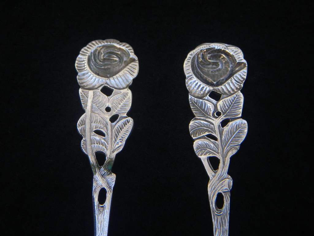 GERMANY antique ANTIKO 800 SILVER Hildeshiemer ROSE PATTERN Shovel ...