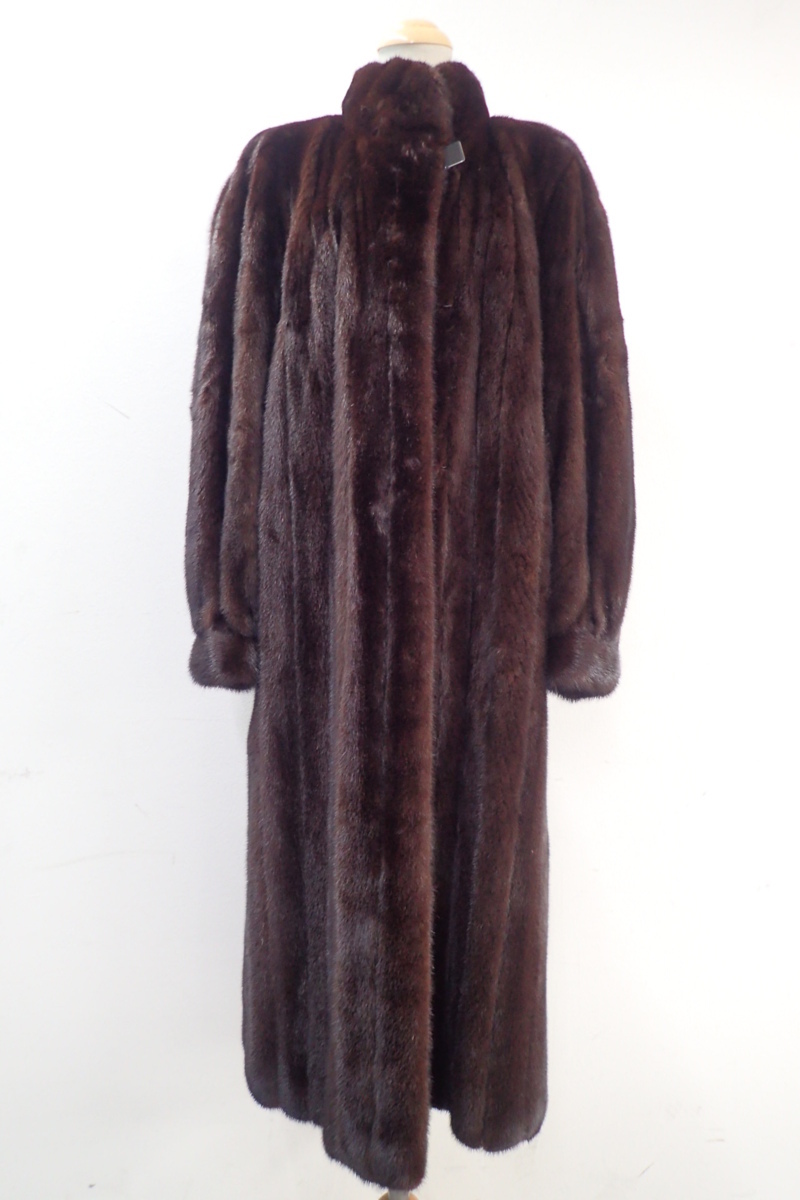 エンバ ブラックグラマ ミンク×レザー ロングコート 11号サイズ 着丈115cm EMBA MINK FUR 毛皮 管TKH03073JG ...