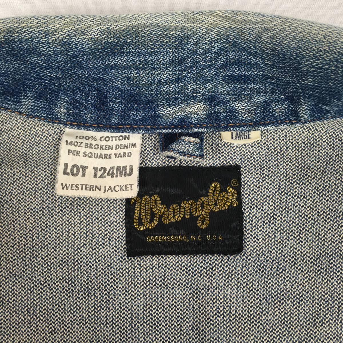 Wrangler ラングラー 124MJ M4971-00 日本製 Lサイズ ジージャン デニム ジャケット Gジャン(ジージャン)｜売買され ...