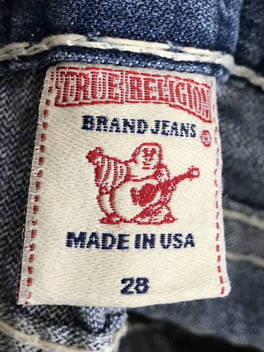 TRUE RELIGION トゥルーレリジョン JOEY SUPERT ダメージ加工 デニムパンツ インディゴ 米国製 28 BJBJ.C ...
