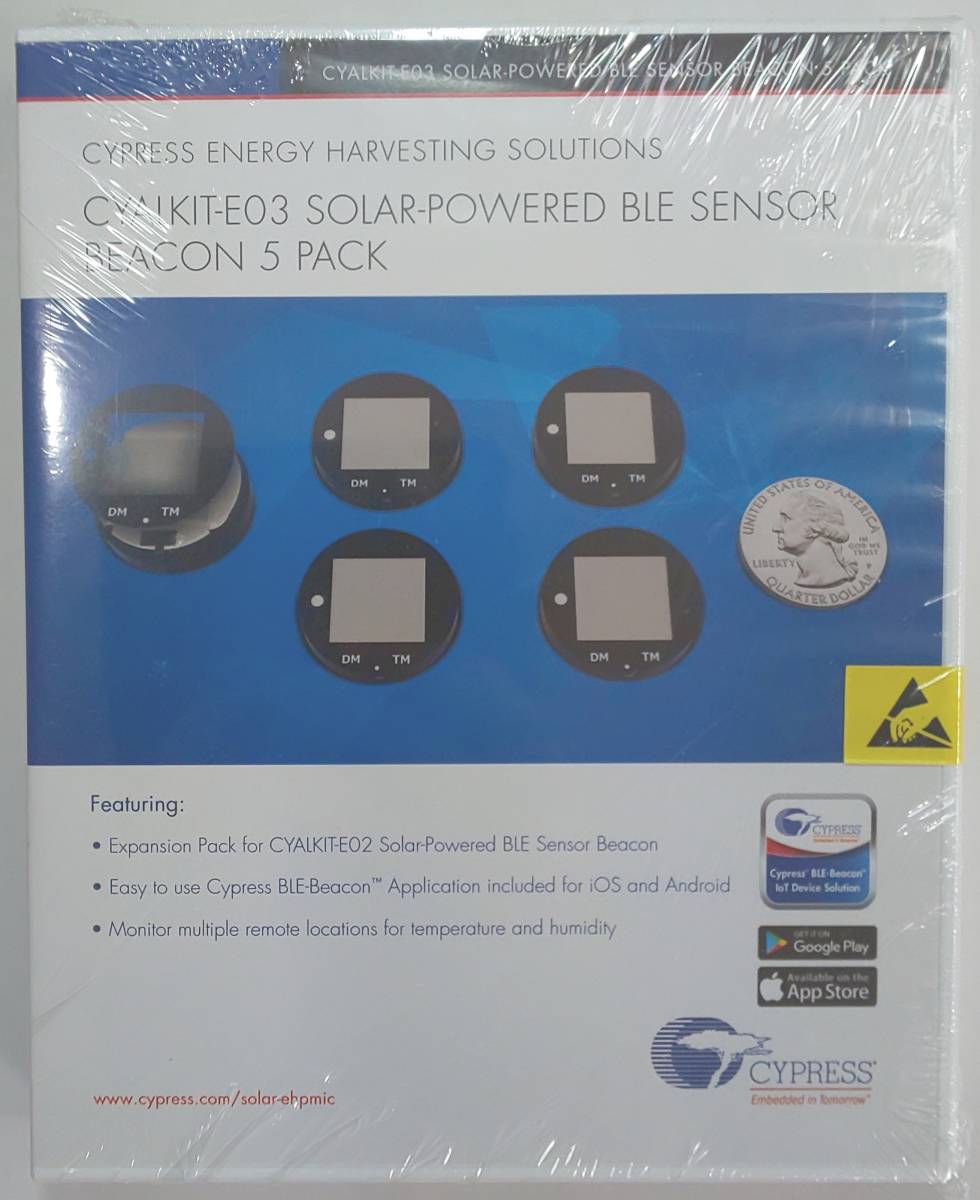 Cypress サイプレス CYALKIT-E03 評価ボード Solar-Powered BLE Sensor 5 Pack(コンピュータ ...