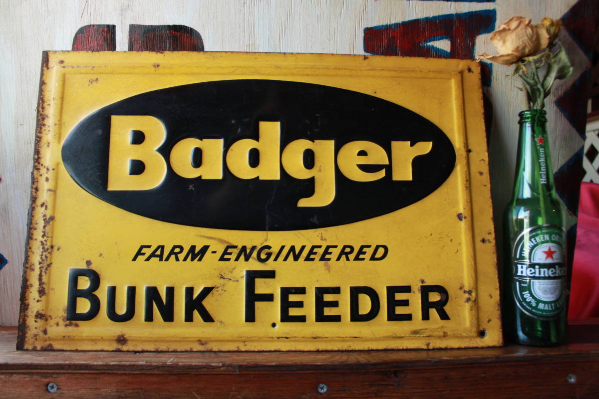 /レア 1950年代 Badger 看板 アメリカン 雑貨 ビンテージ ヴィンテージ / 1950's vintage Badger sign ...
