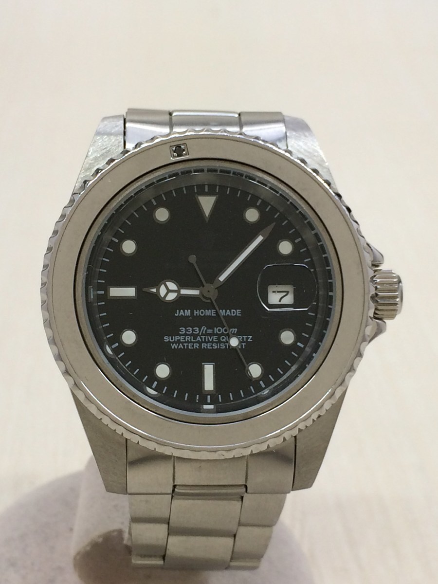 JAM HOME MADE JAM DIAMOND WATCH/クォーツ腕時計/アナログ/ステンレス/BLK/SLV(その他)｜売買された ...