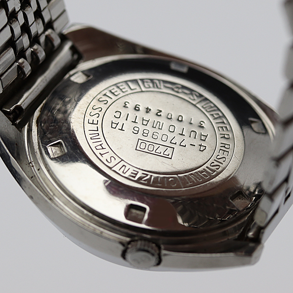 1円 稼働品 シチズン セブンスター V2 デイデイト 22石 7700 カットガラス 4-770986 緑系文字盤 AT メンズ腕時計 ...
