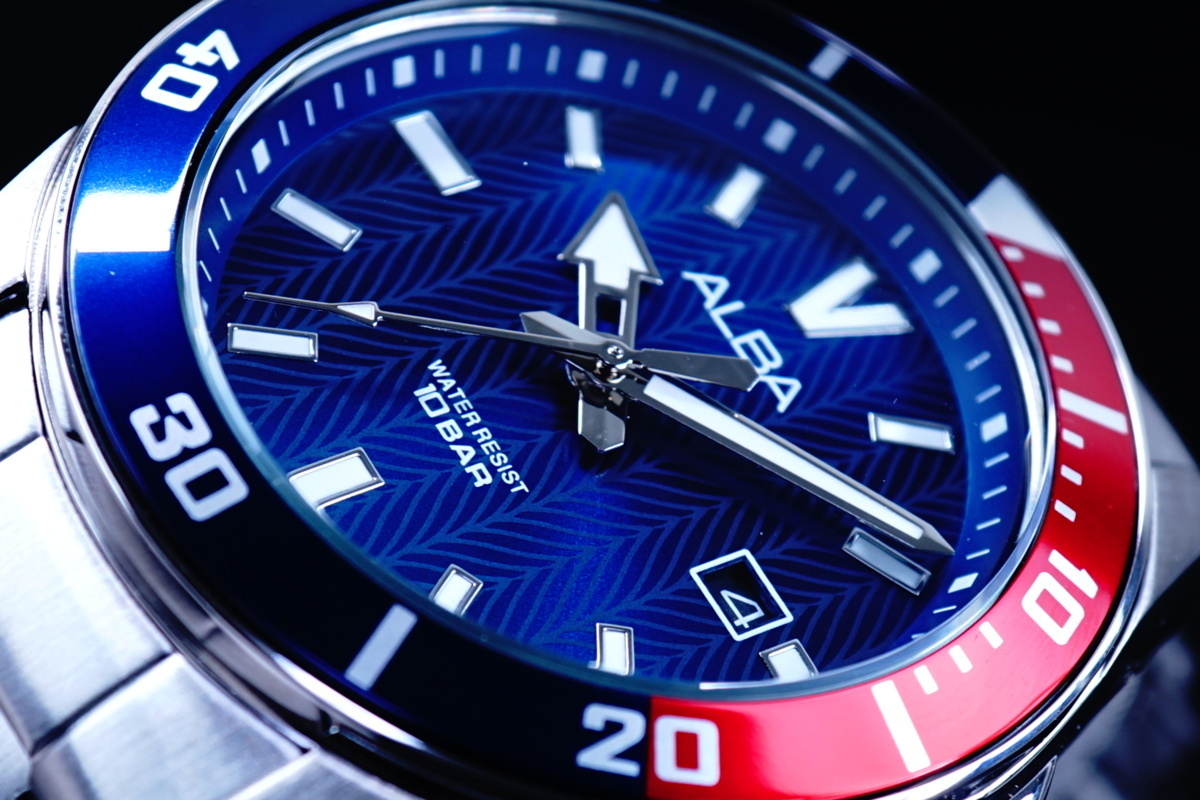 1円×3本セイコーALBA逆輸入モデル海外専売GMTペプシカラーサブマリ100m防水クロノグラフ メンズ激レア入手困難アルバ日本未発売 ...