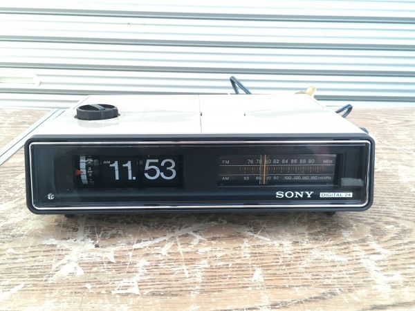 SONY ソニー ラジオ付き パタパタ時計 ICF-C230 ビンテージ 当時物 ミッドセンチュリー 北欧 インテリア レア(目覚し時計 ...