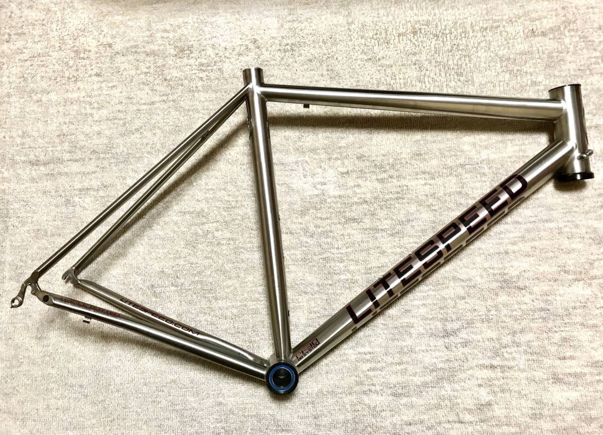 再 LITESPEED ライトスピード T3 2015年 チタンフレーム カーボンフロントフォーク ヘッドパーツ シートクランプ BB付属 ...