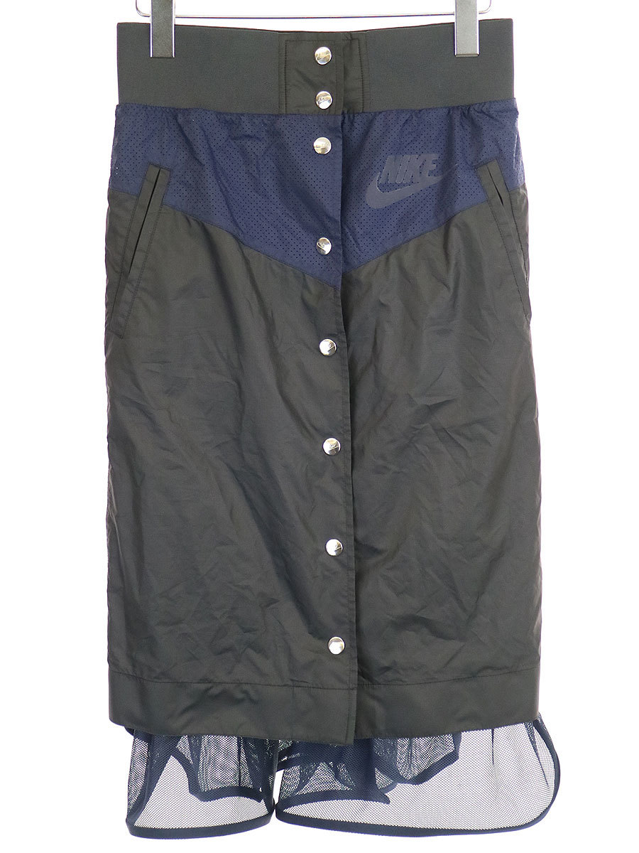NIKE × SACAI ナイキ × サカイ Windrunner Skirt ウィンドランナースカート ブラック XS レディース(女性用 ...