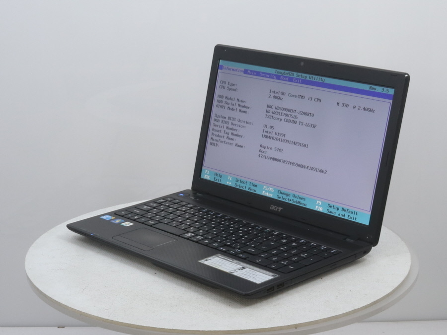 acer Aspire 5742 Aspire Core i3 M 370 2.40GHz 2 GB 500 GB HDD 現状品(15インチ ...