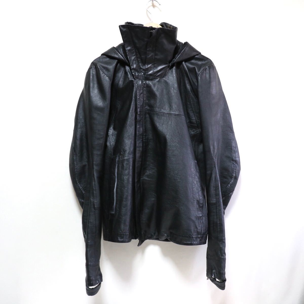 DEVOA レザージャケット フード付き ライダースジャケット/BLK/3/レザーパーカー/rick/ジャケット ブルゾン/julius(Lサイズ)｜売買されたオークション情報、yahooの ...