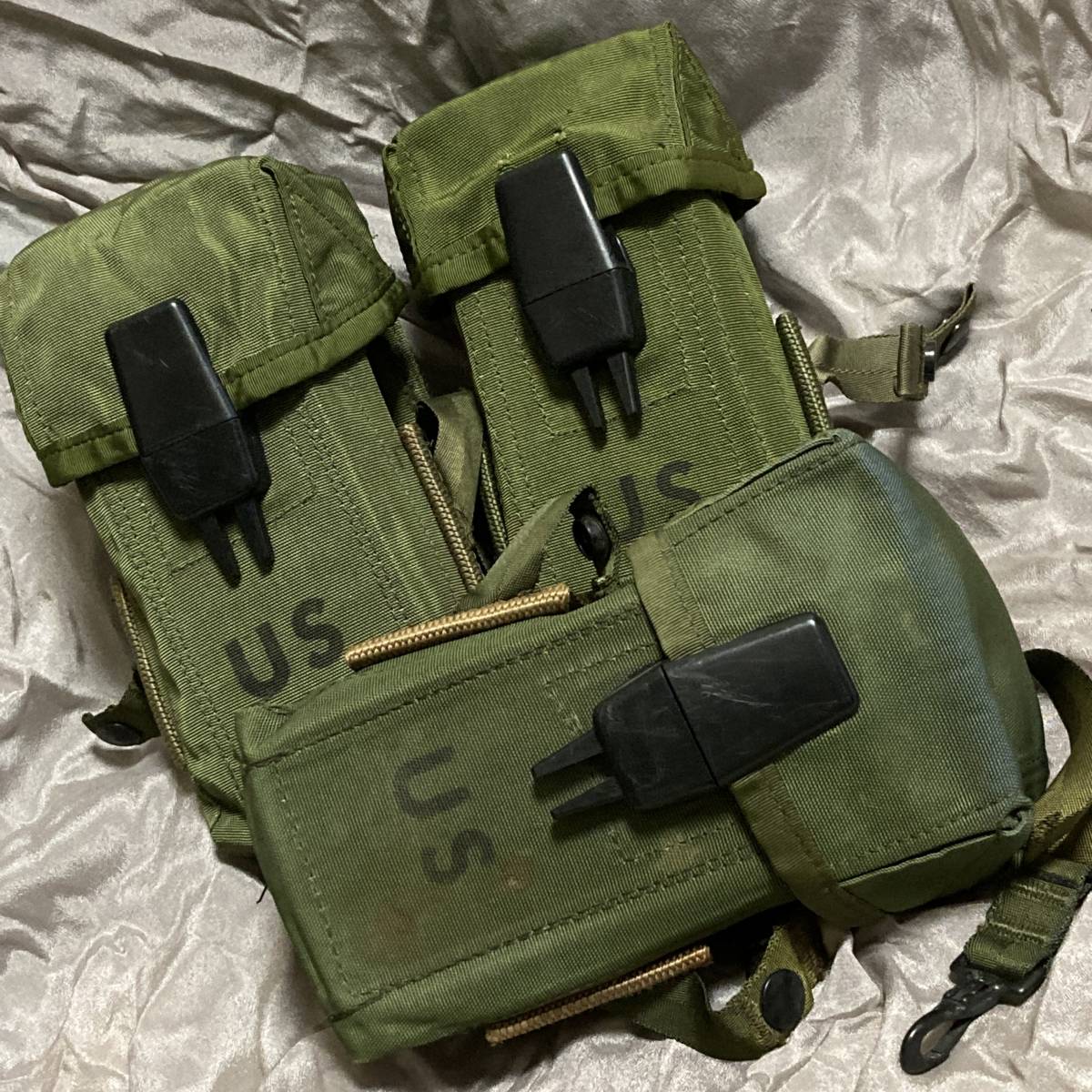 ナム戦 M1967 M67 M16用 ナイロン装備 30連マガジンポーチ 3個セット 1969年 ベトナム戦争 米軍 アメリカ軍 陸軍 ...