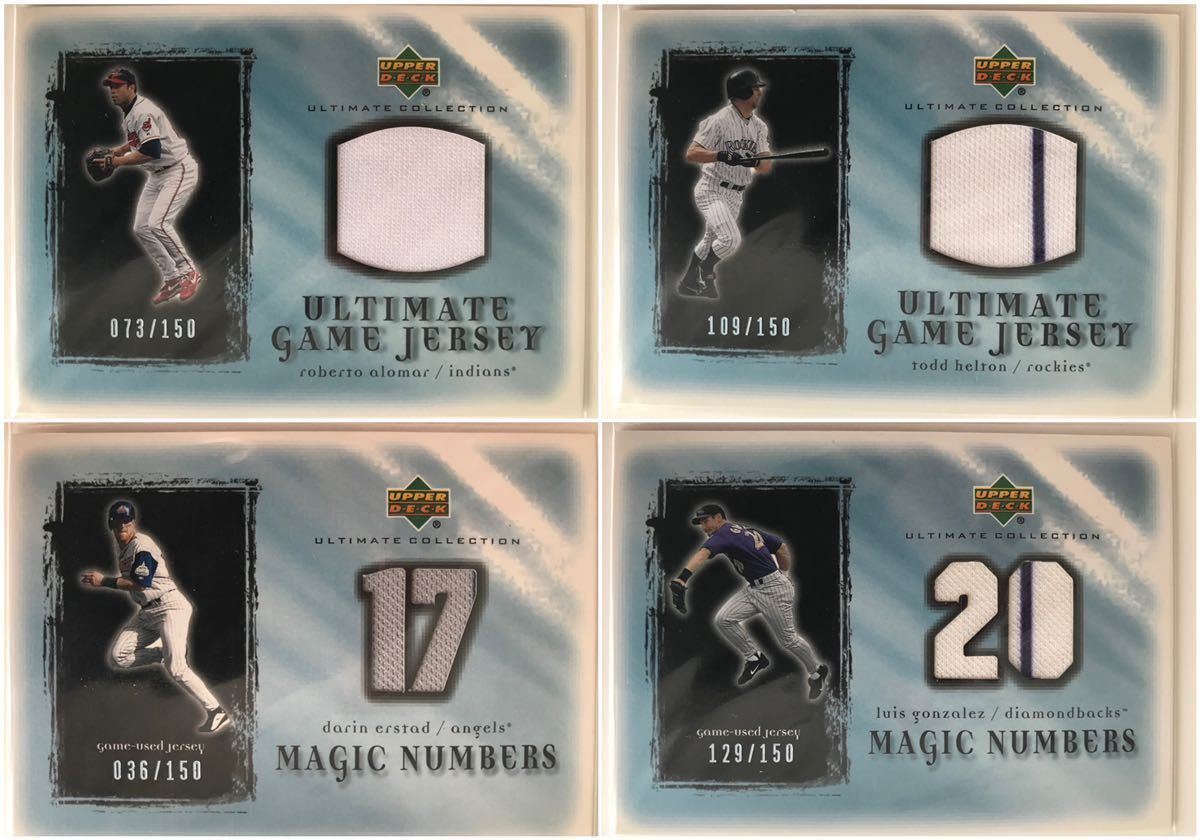 2001 Upper Deck ULTIMATE COLLECTION Game-Used シリアル4枚 Roberto Alomar，Todd Helton，Darin Erstad ...