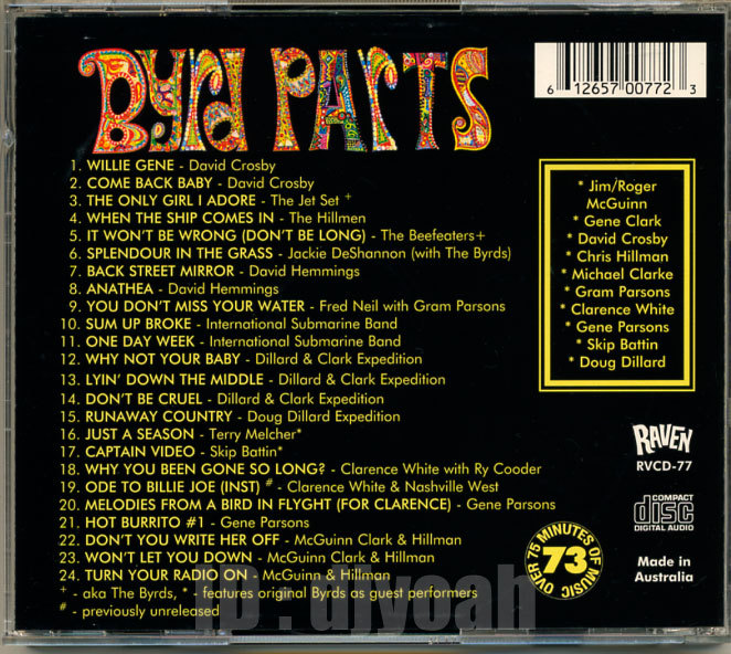 バーズ THE BYRDS 関連 音源 BYRD PARTS 1964-1980 RVCD-77 David Crosby David ...