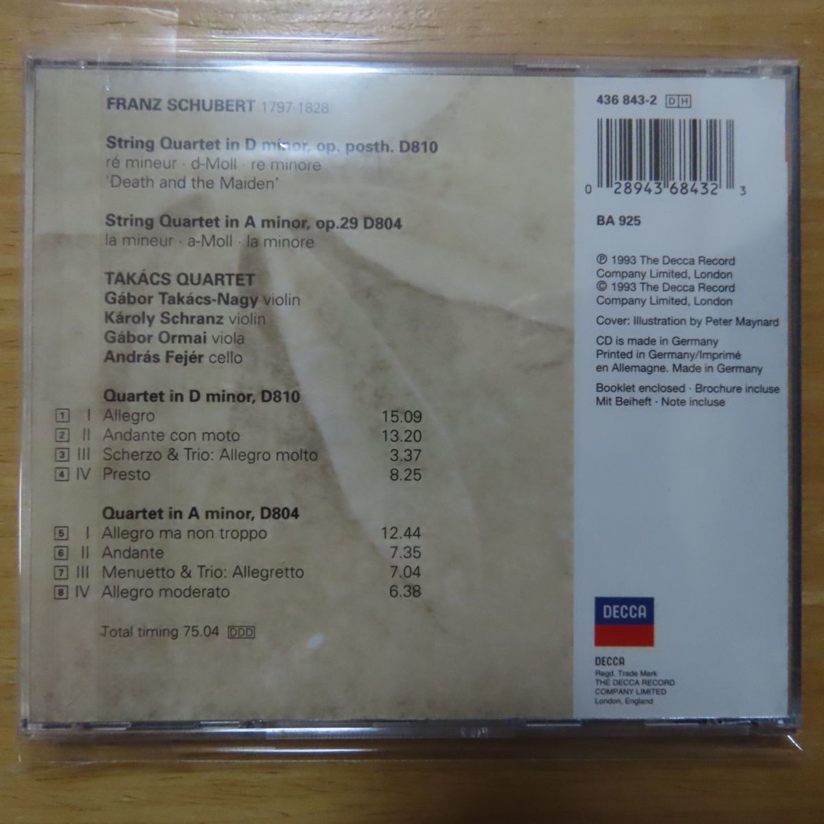 028943684323; CD/独盤 TAKACS QUARTET / SCHUBERT: STRING QUARTETS D804&810(クラシック)｜売買されたオークション情報 ...