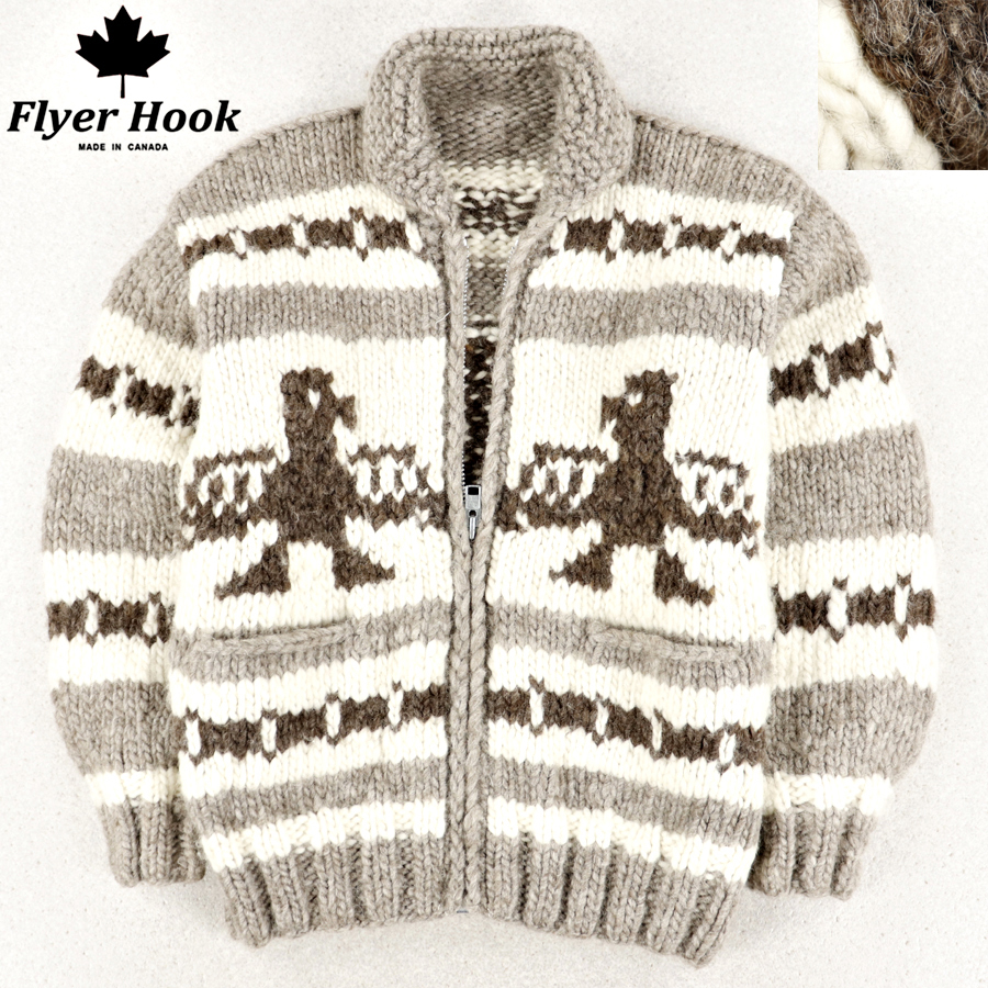 相場価格￥42 000- カナダ製 FLYER HOOKS フライヤー フックス 肉厚 カウチン ニットセーター ジャケット ベージュ JP:M ジップアップ(ジャケット、上着)｜売買された ...