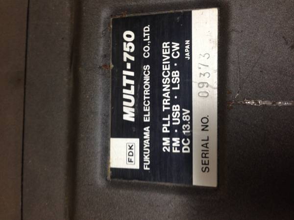 0403 FDK 福山電機工業 オールモードトランシーバー MULTI-750(モービル)｜売買されたオークション情報、yahooの商品情報をアーカイブ公開 - オークファン（aucfan.com）