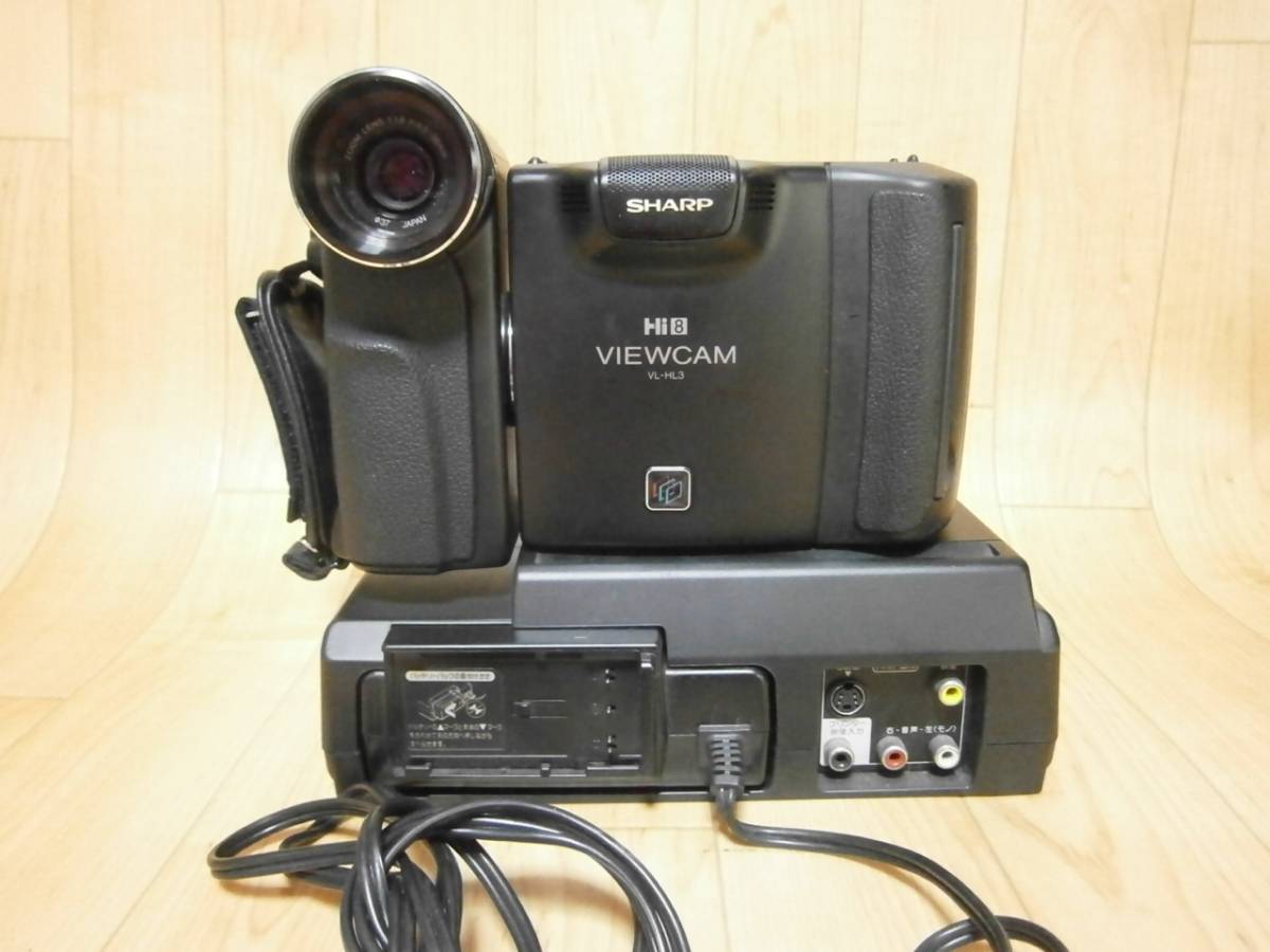 SHARP Hi8 VIEWCAM VL-HL3 8ミリビデオカメラ 液晶ビューカム ACアダプター ビューカムポート テープ5本 バッテリー ...