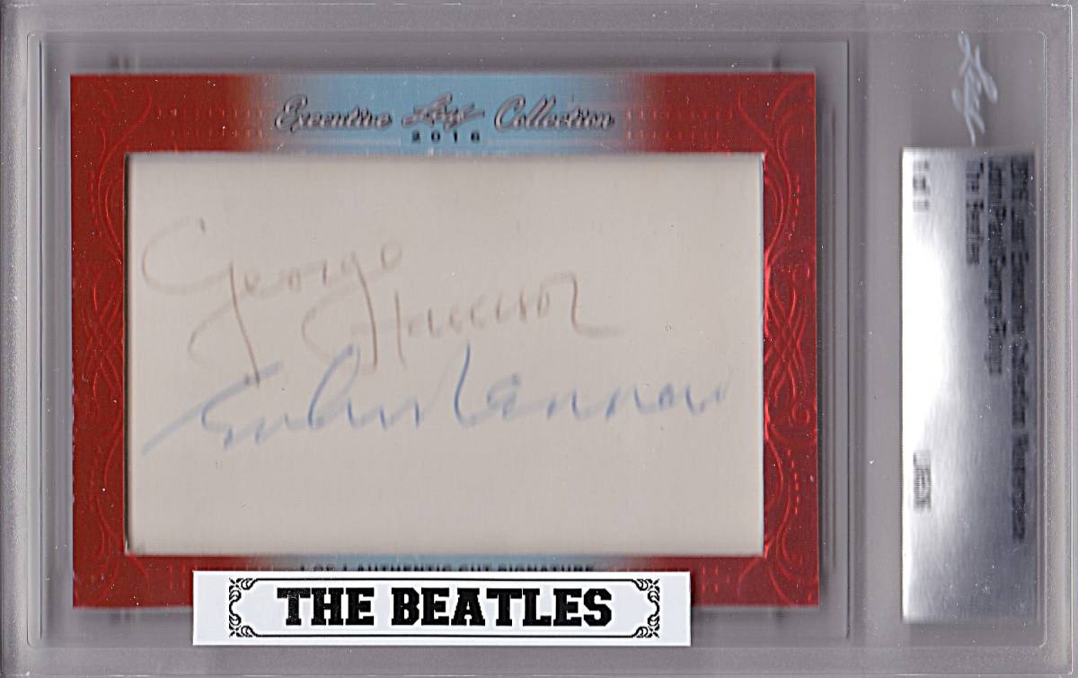 2016 LEAF 1枚限定 The Beatles 4人 Cut Auto サイン ビートルズ 1 1 John Lennon Paul ...