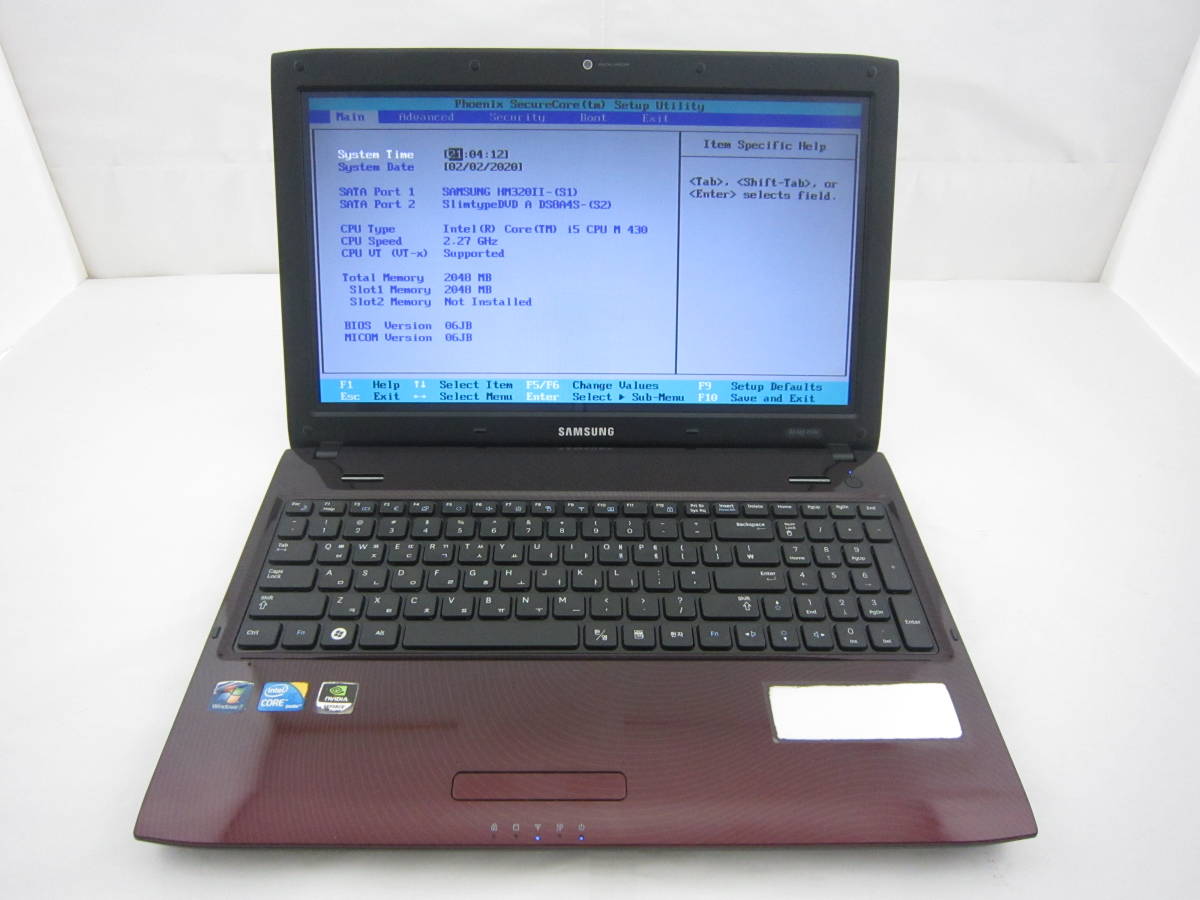 SAMSUNG SENS R580 Core i5 2GB 320GB ハングル 韓国国内仕様 ジャンク 0726L(ノートブック、ノート ...