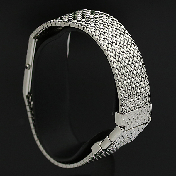 1円 稼働 良品 セイコー 2F70-5330 クレドール ブラック文字盤 スクエア SS 純正ベルト QZ メンズ腕時計 AK268(クレ ...