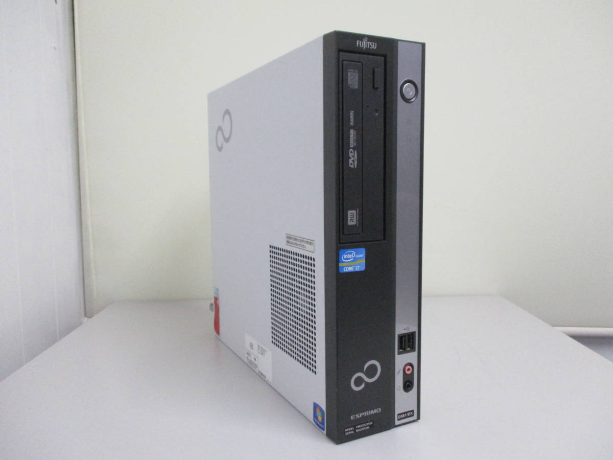 123 FUJITSU ESPRIMO D581 DX FMVXDCSP2Z i7-2600 3.40GHz 4GB HDD 無 BIOS確認 ...