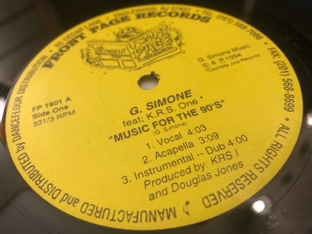 12” G. Simone / Music For The 90's / I Know You Know / KRS-One / クラシック ...