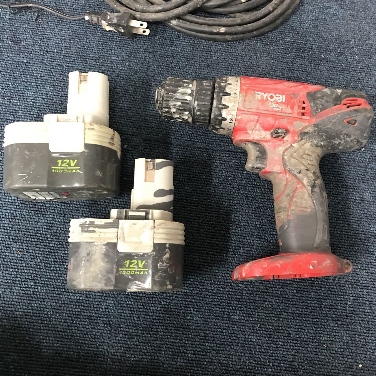 う EC RYOBI リョービ 充電式ドライバドリル BD-122 BC-1204 バッテリー 12V ライト付き セット まとめて(本体 ...