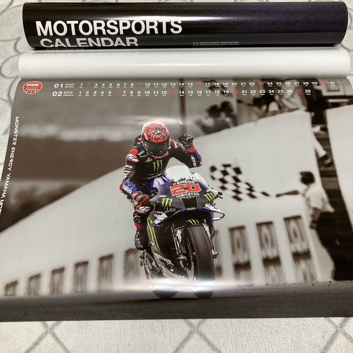 NGK NTK MOTORSPORTS 壁掛けカレンダー 非売品CALENDAR バイク2022年 カレンダー YAMAHA KAWASAKI ...