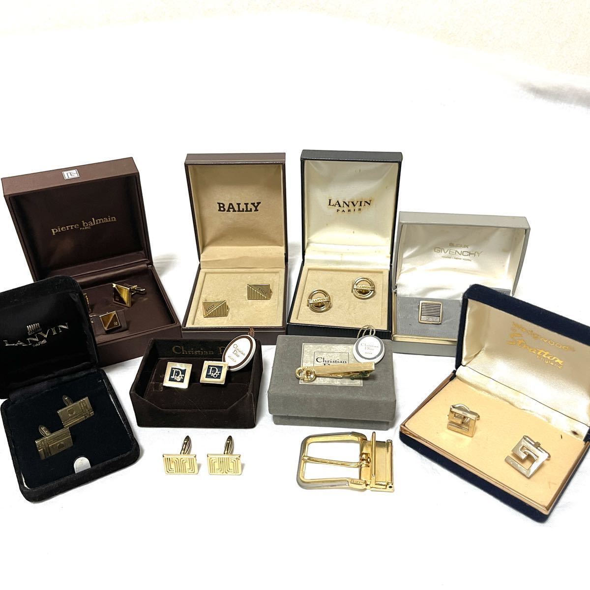 1円 含む カフス タイピン タイバー クリスチャンディオール Dior ジバンシイ ジバンシー GIVENCHY バリー BALLY ロゴ ...