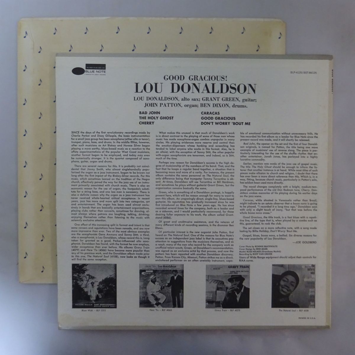 11153464; US盤/BLUENOTE/VAN刻印/GRANT GREEN参加 Lou Donaldson / Good ...