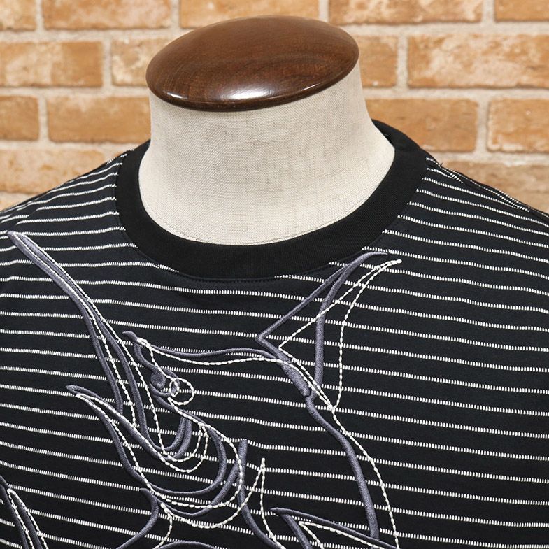 1円 SS/GEEGELLAN/48 L サイズ/快適ボーダーTシャツ なめらか天竺 UVカット AddElm 日本製 カジキ刺繍 丸首 半袖 ...