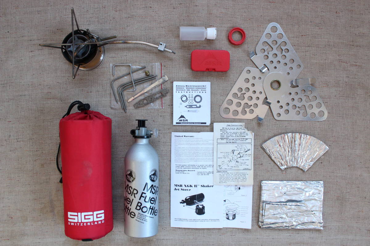 レア1990s MSR XGK II Shaker Jet Stoveストーブ 燃料ボトル タンク ガソリン ポンプ トリリウムベース REI ...