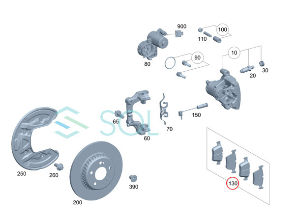 ベンツ W205 X253 リア ブレーキパッド 左右セット C180 C200 C220d C250 C300 C350 GLC200 ...