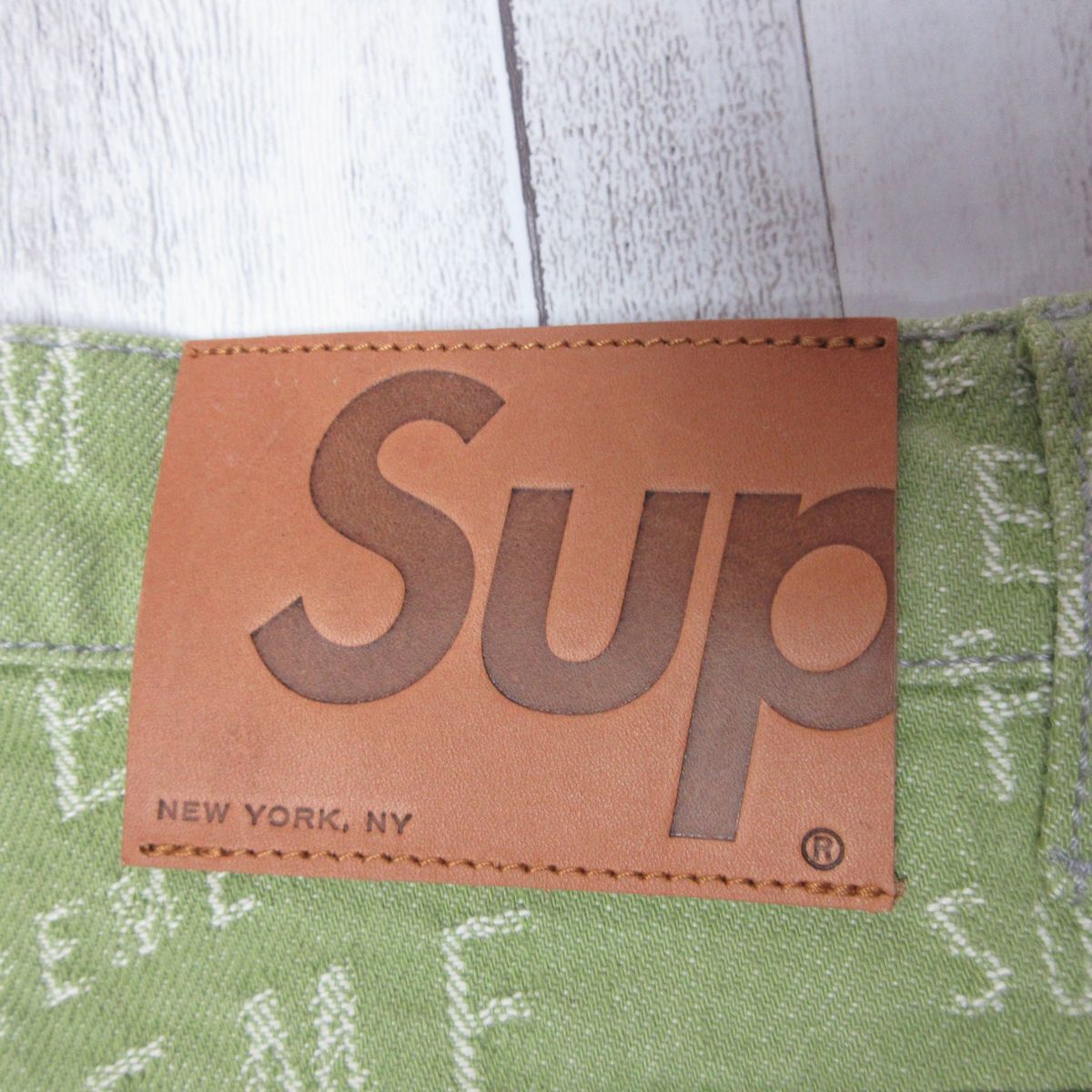 2021SS Supreme シュプリーム Warp Jacquard Logos Denim Painter Short ハーフパンツ ショートパンツ 30 ライトグリーン 黄緑 024 ...