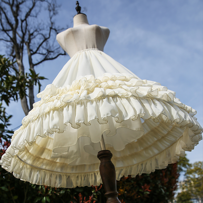 パニエ ロリータ Lolita系 スカート 萌え レディース ロリィタ ウェディング ドレス スパンコール ホワイト 星 月 文化祭pn02 ...