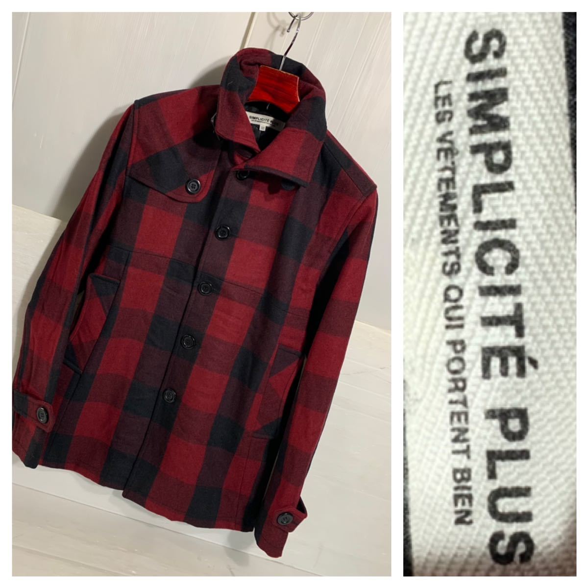 ジャーナルスタンダード SIMPLICITE PLUS シンプリシティエ 赤×黒 バッファローチェック ブロックチェックハンティングジャケット 38(ジャーナルスタンダード)｜売買された ...