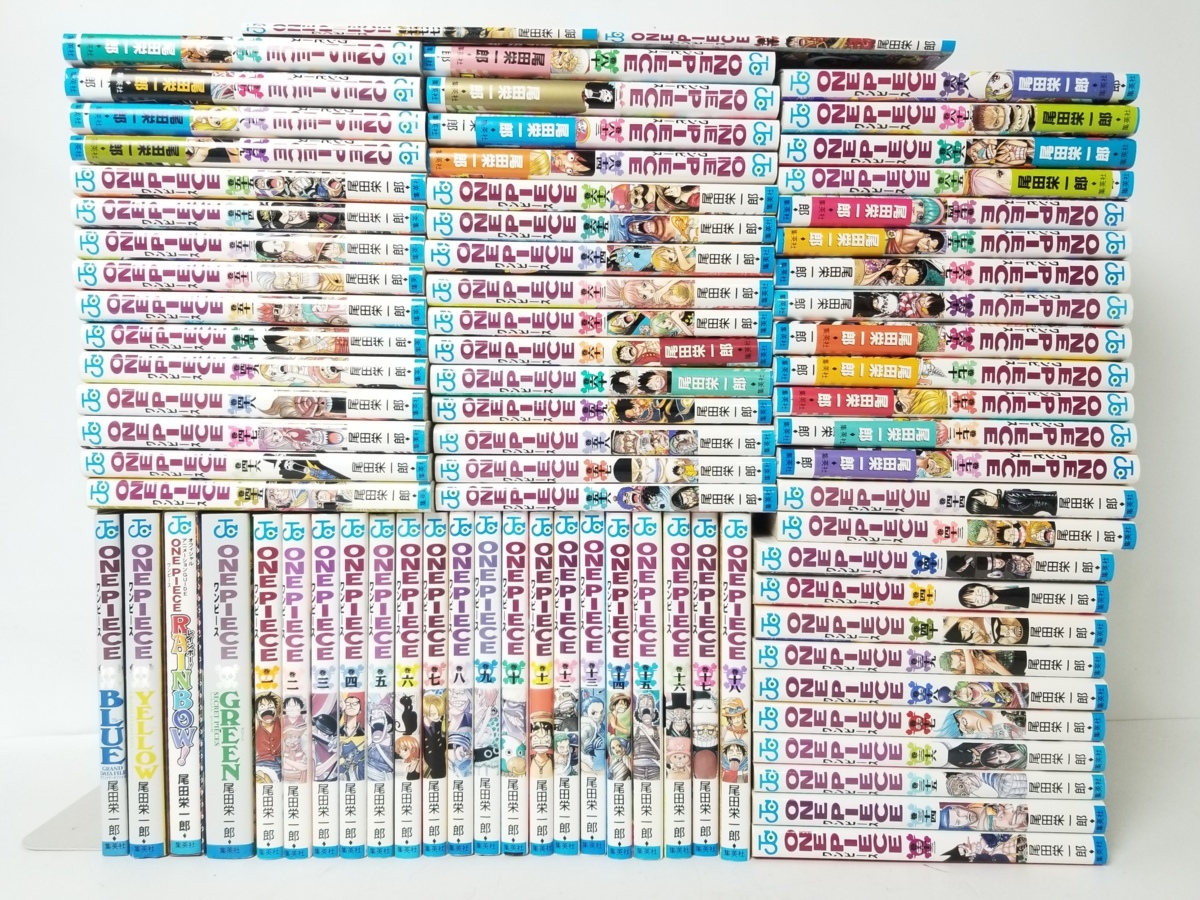 ONE PIECE ワンピース コミック 漫画 1 18巻 33 86巻 81巻欠品 + ブルー イエロー 他おまけあり 尾田栄一郎 まとめて ...