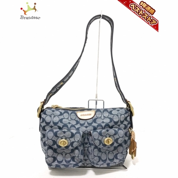 コーチ COACH ショルダーバッグ 3239 シグネチャー柄 コットン×レザー ネイビー×ブルー バッグ(その他)｜売買されたオークション情報、yahooの商品情報をアーカイブ公開 ...