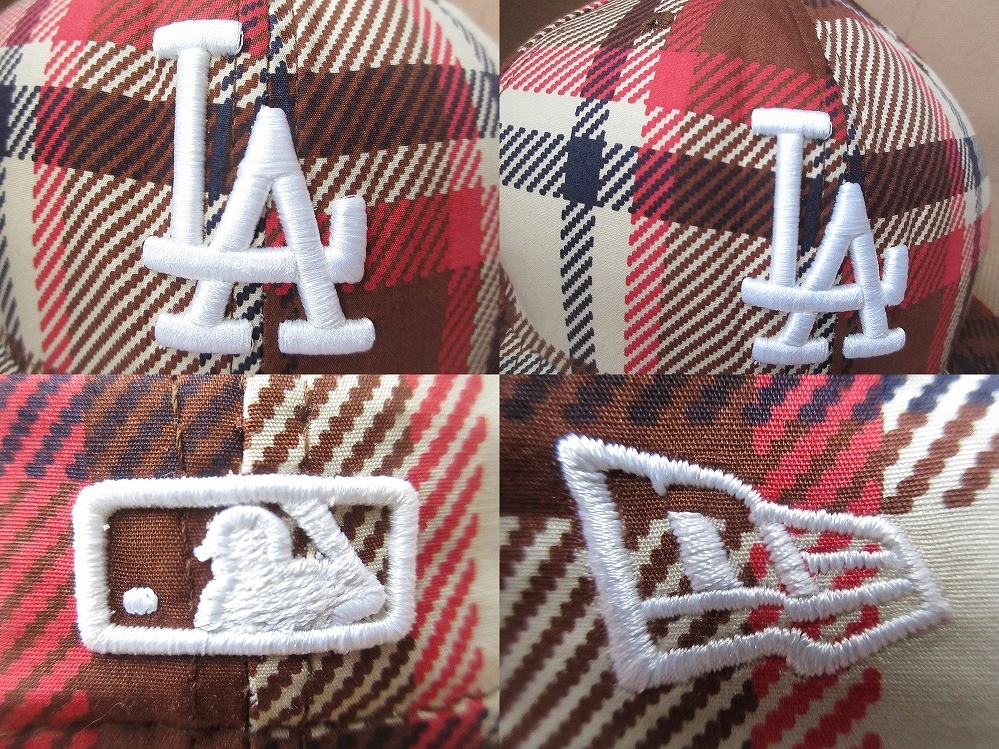 00's USA製 A BATHING APE NEW ERA Los Angeles Dodgers ラブジェネ チェック LAロゴ 刺繍 ...