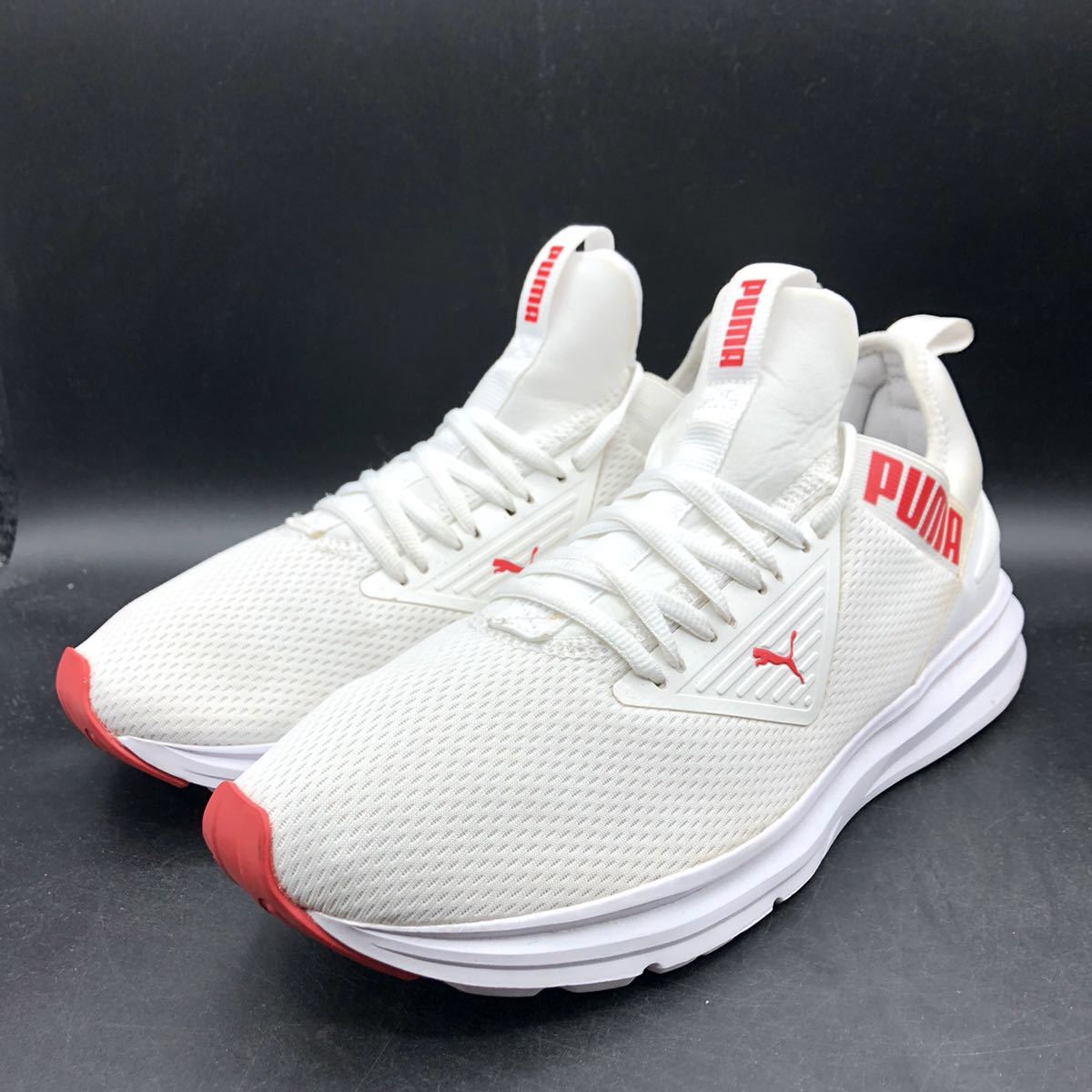 DD38 PUMA プーマ Enzo Beta ランニングシューズ スニーカー メンズ US12 30.0cm ホワイト レッド シューズ 靴 ...