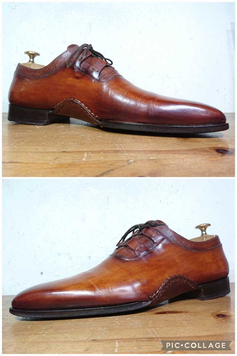 SPAIN製 MAGNANNI/マグナーニ オパンケ製法 ドレスシューズ 401/2 25.5cm相応 ブラウン/santoni ブランキーニ ...