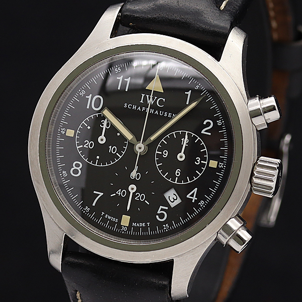 1円 正規 IWC シャフハウゼン IW3741 ブラック文字盤クロノグラフ デイト QZ メンズ腕時計 911A0266542(その他 ...