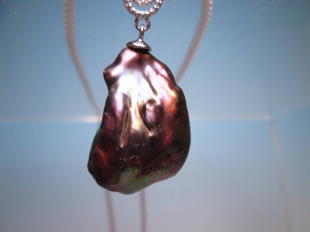 SILVER 黒真珠 大粒 バロック真珠 ペンダント&ネックレス 13 45g(黒蝶（くろちょう）真珠)｜売買されたオークション情報、yahooの商品情報をアーカイブ公開 - オークファン ...