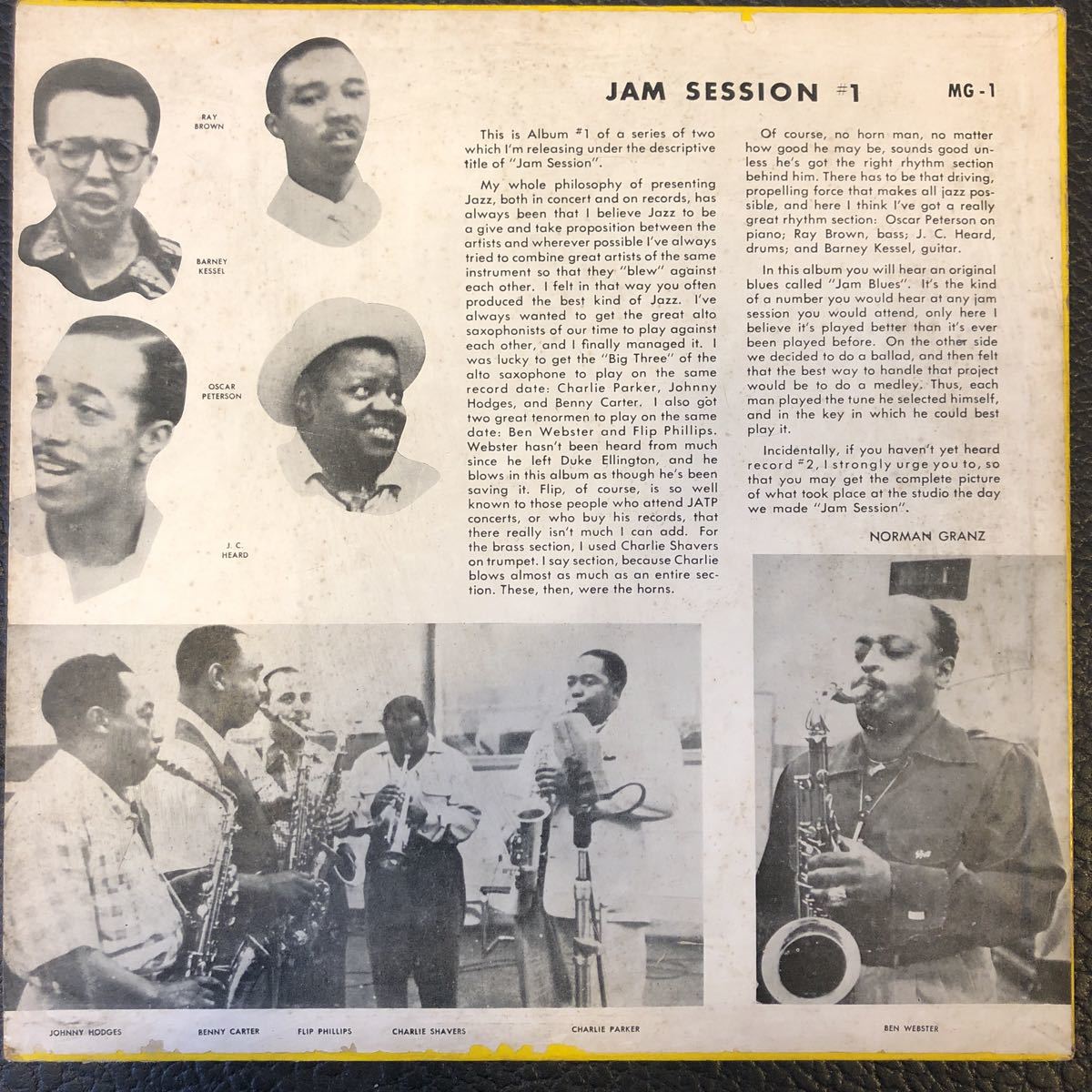 Norman Granz - Jam Session #1 Charlie Parker Oscar peterson ben webster ...