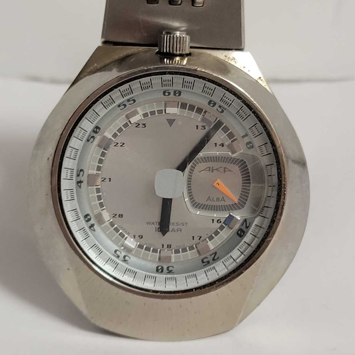 SEIKO セイコー AKA ALBA アルバ V707-0A10 メンズ腕時計クォーツ 文字盤シルバー(アルバ)｜売買されたオークション情報 ...