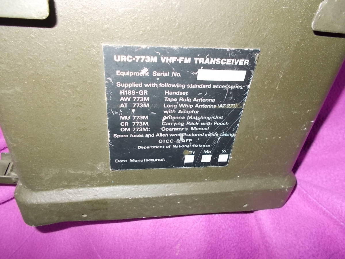 ジャンク品 軍用無線機 URC－773M 動作未確認現状渡し品 ノークレ―ム(その他)｜売買されたオークション情報、yahooの商品情報を ...